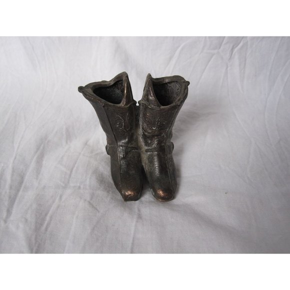 Office | Cute Vintage Brass Copper Cowboy Boots With Spurs Paper Weight ...